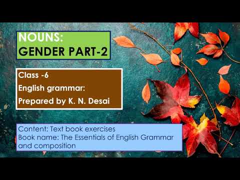 Nouns-gender/class-6/textbook exercises part-2/CBSE/NCERT - YouTube
