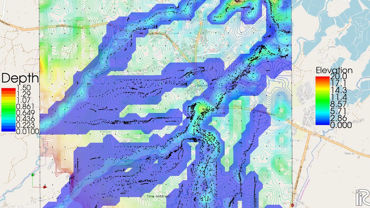 Balasan, Iloilo 100yr flood simulation using iRIC Software - YouTube