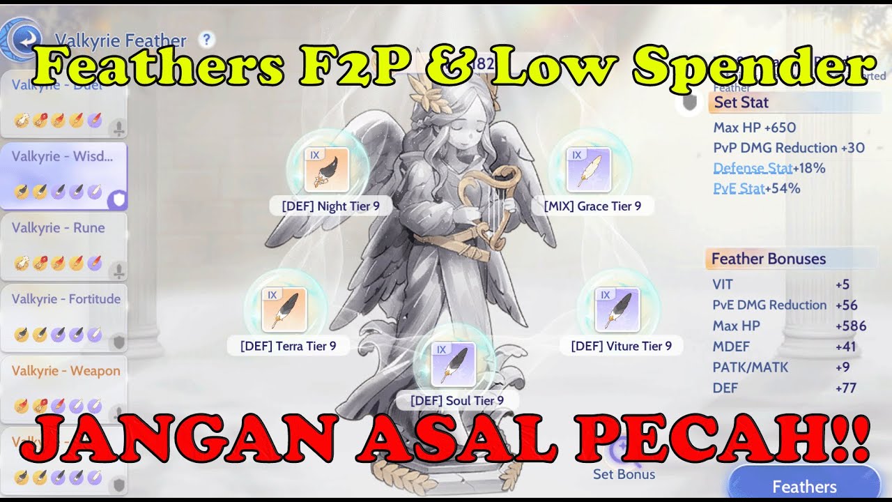 Settingan Feathers untuk F2P & Low Spender - YouTube