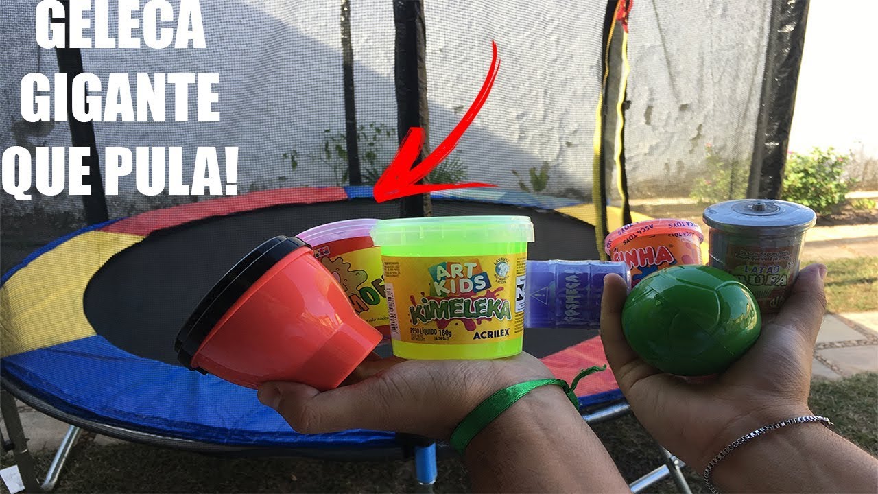 MISTUREI TODAS AS GELECAS DA LOJA DE BRINQUEDOS NA CAMA ELÁSTICA E FIZ ...