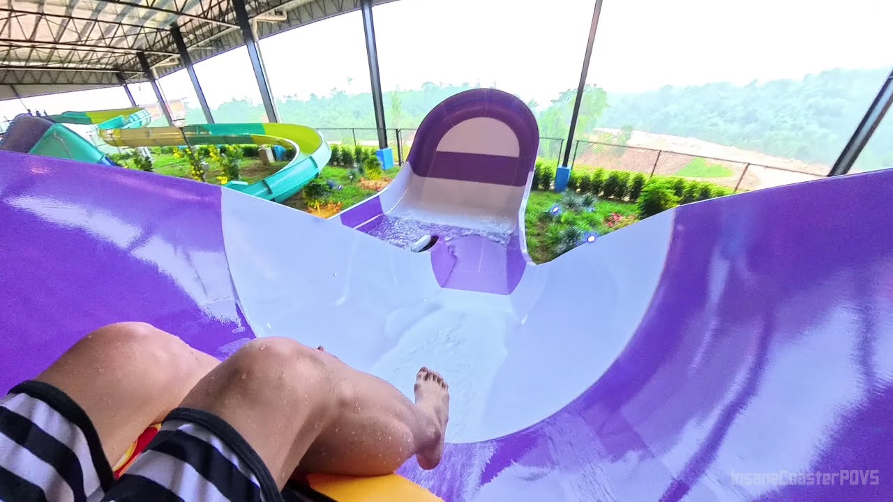 Smallest Boomerang Water Slide POV - Monkeys Splash Zone Malaysia (Monkeys Canopy Water Park ...