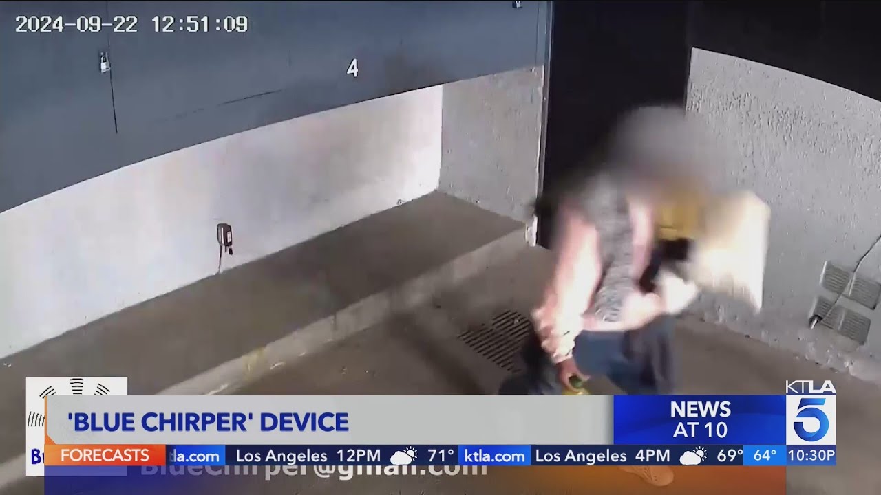'Blue Chirper' device aimed at discouraging homeless camping - YouTube
