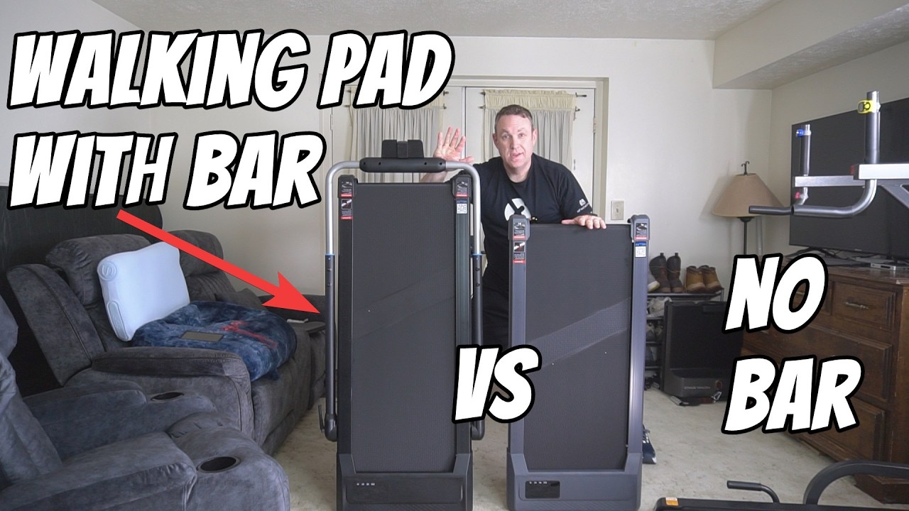 Walking pad with handrail / bar vs no bar - Which is best for you ...