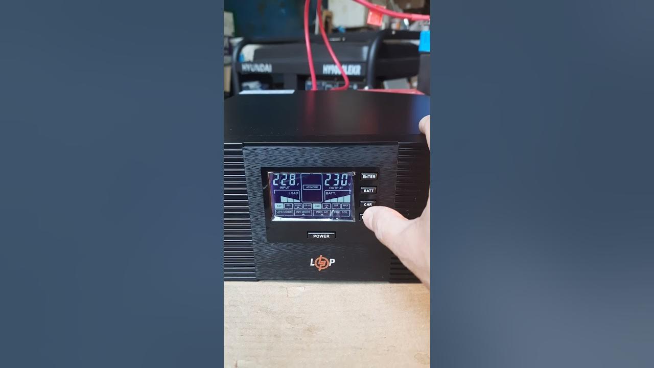 UPS Logicpower LPM-PSW-1500VA connected to a gasoline generator - YouTube