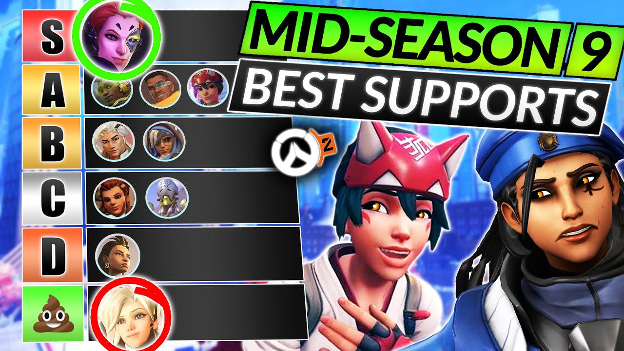 NEW SUPPORT HERO TIER LIST - Best Heroes in MID SEASON 9 - Overwatch 2 ...
