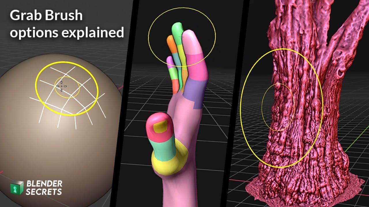 Blender Grab Brush - Options Explained - YouTube