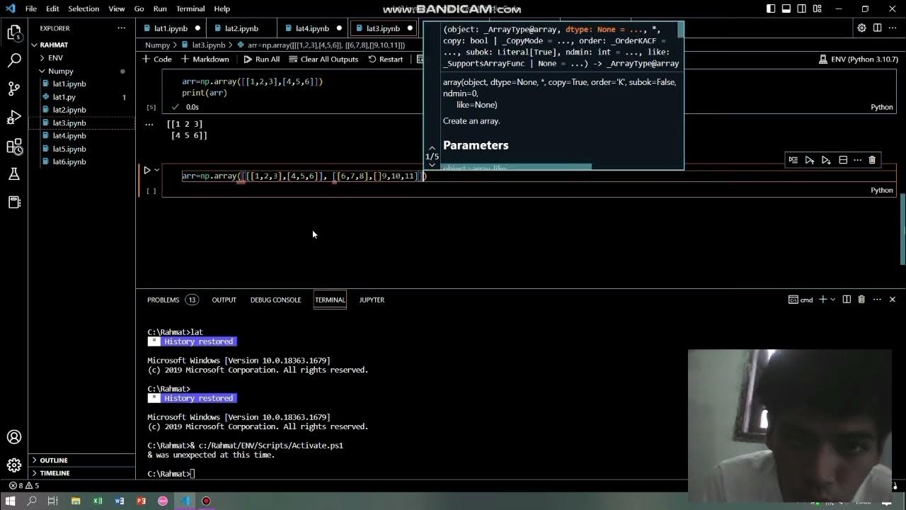 Belajar numpy_Dimensi array - YouTube