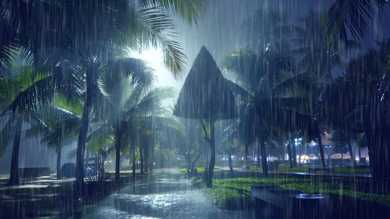 Rain in the Park | Beat Stress to Sleep in 3 Minutes with Heavy Rain ...