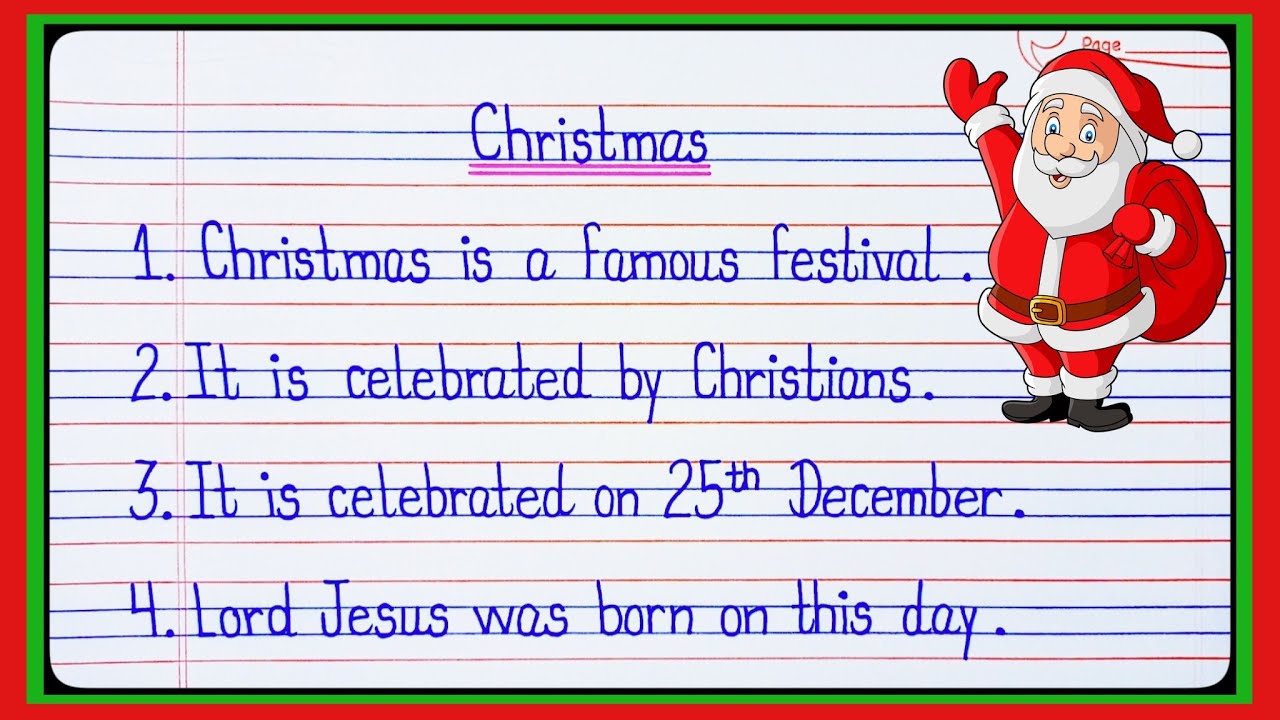 10 Easy Lines on Christmas Day In English l Short Essay On Christmas l ...