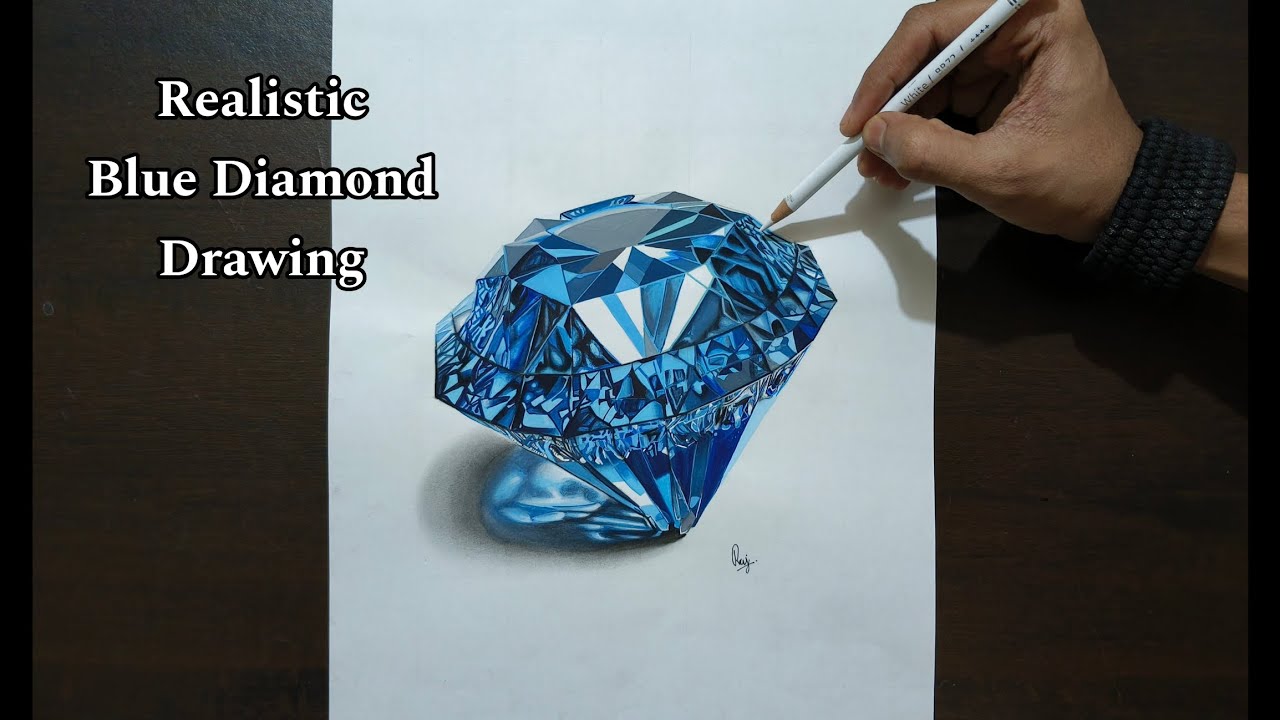 How to Draw Realistic Diamond 💎 #drawing #3d #realisticdrawing - YouTube