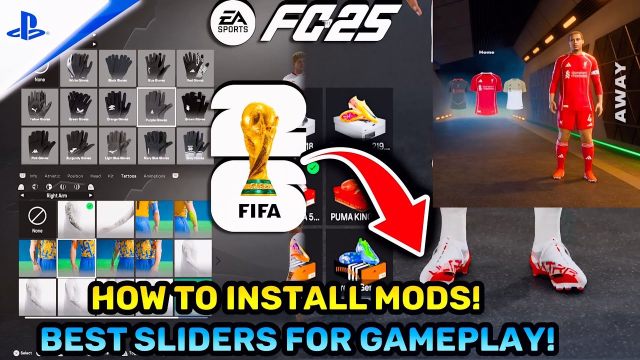HOW TO INSTALL EA SPORTSFC 25 MODS AND USE BEST SLIDERS!!! ( Boots ...