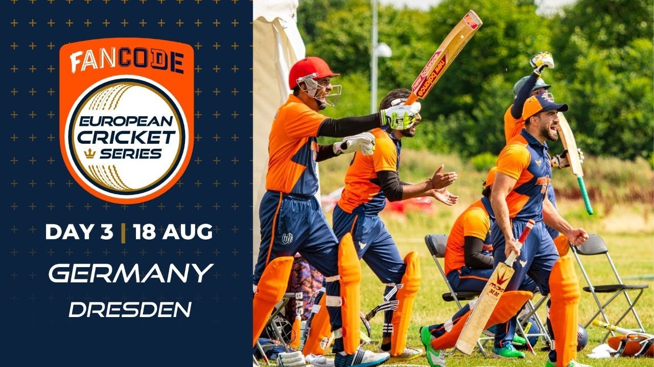 🔴 FanCode European Cricket Series Germany, Dresden Day 3 | Cricket Live ...