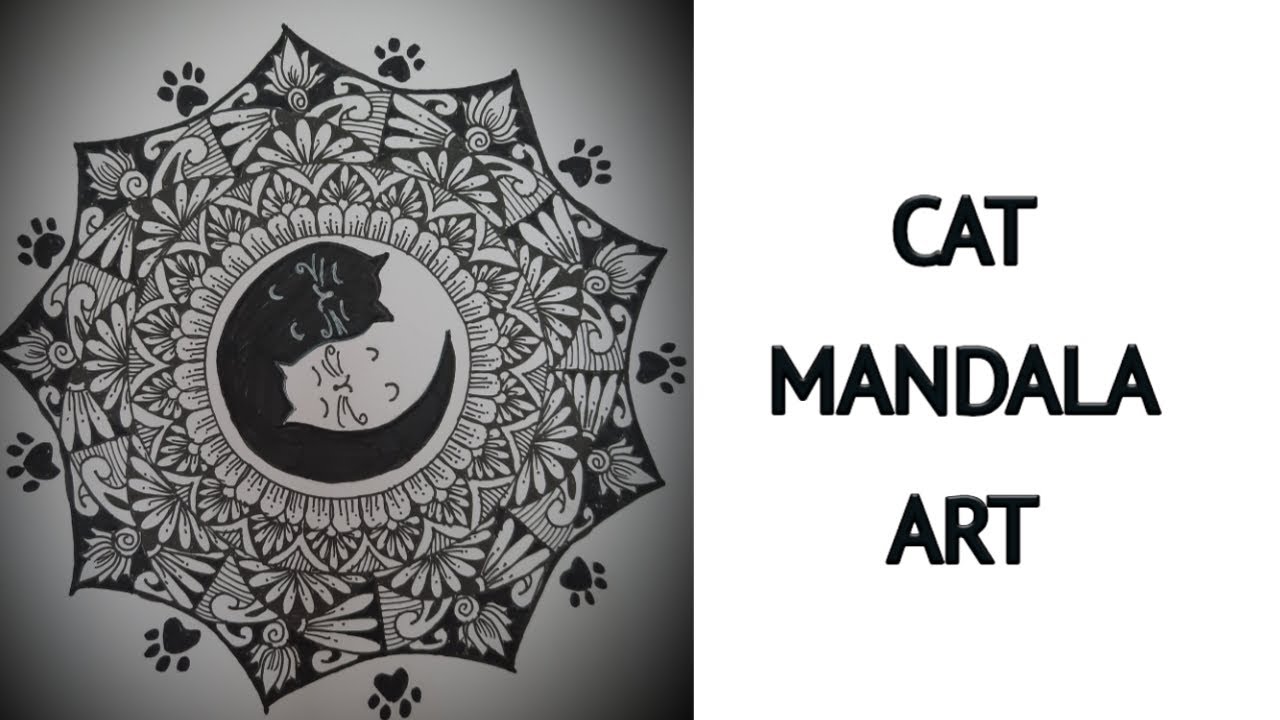How to draw Cat Mandala Art | Easy Mandala Drawing | How to draw ...