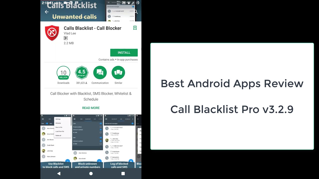 Best Android Apps Review, Call Blacklist Pro v3.2.9, Block unwanted ...
