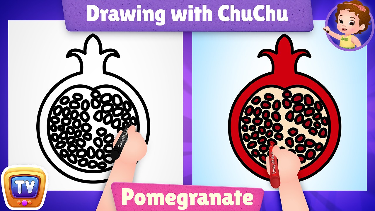 How to Draw a Pomegranate More Drawings with ChuChu ChuChu TV Drawing ...