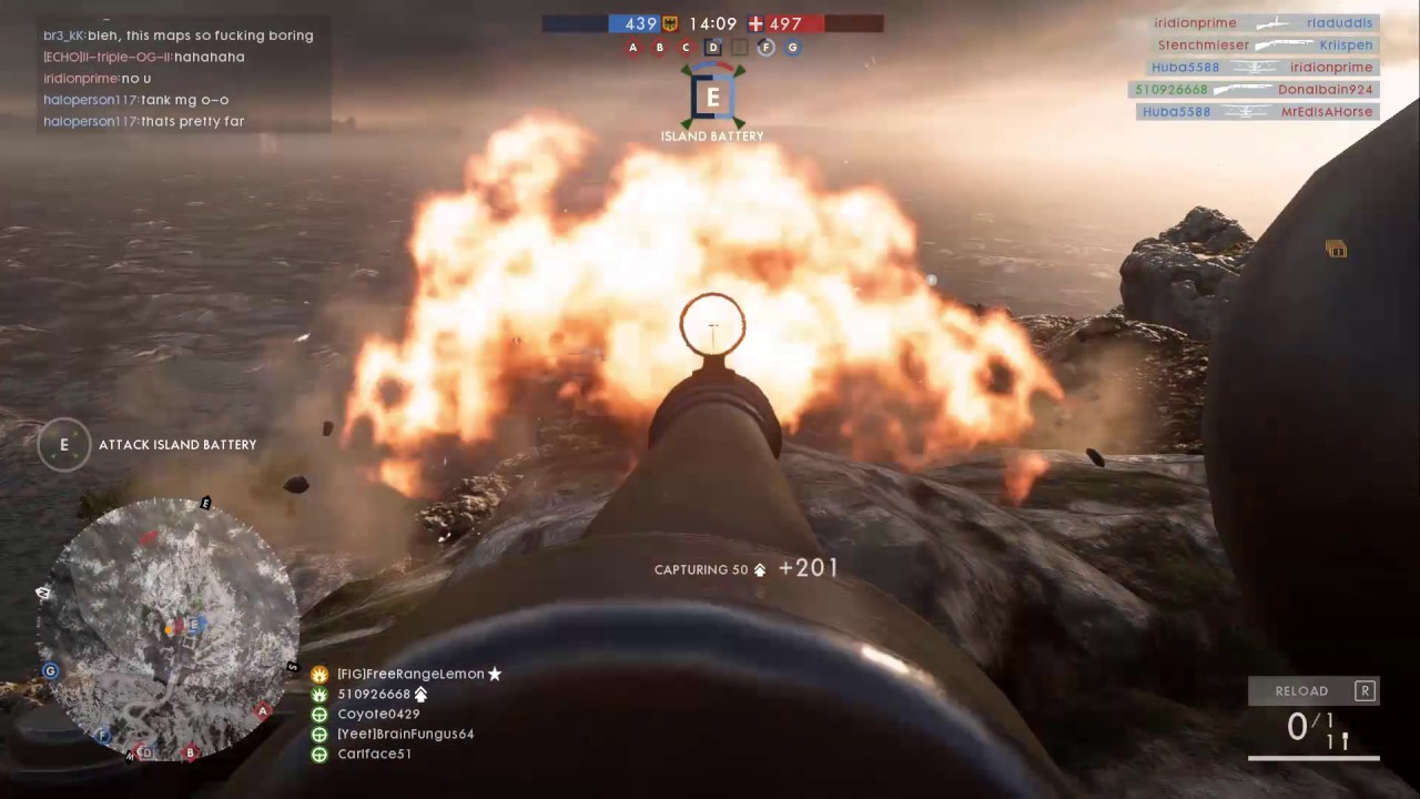 Bf1: Boat snipe with AT Rocket Gun - YouTube