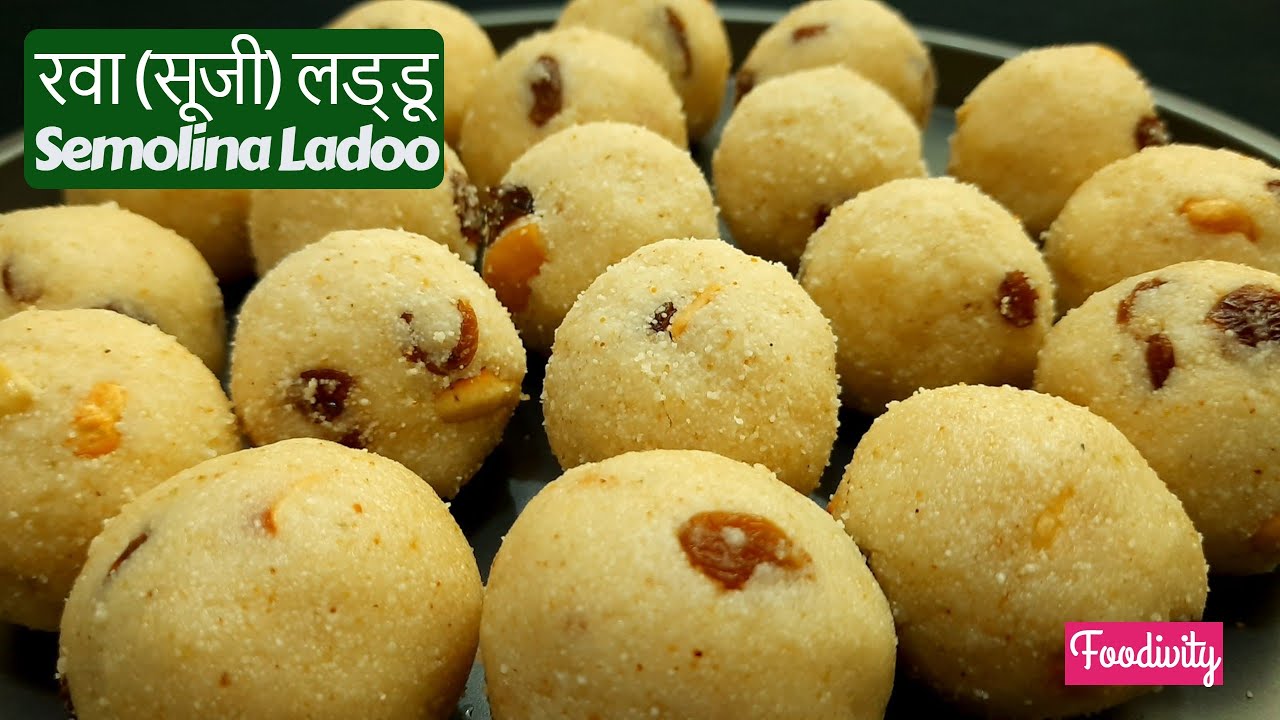 Semolina dessert recipe | Rava laddu | semolina ladoo indian recipe ...