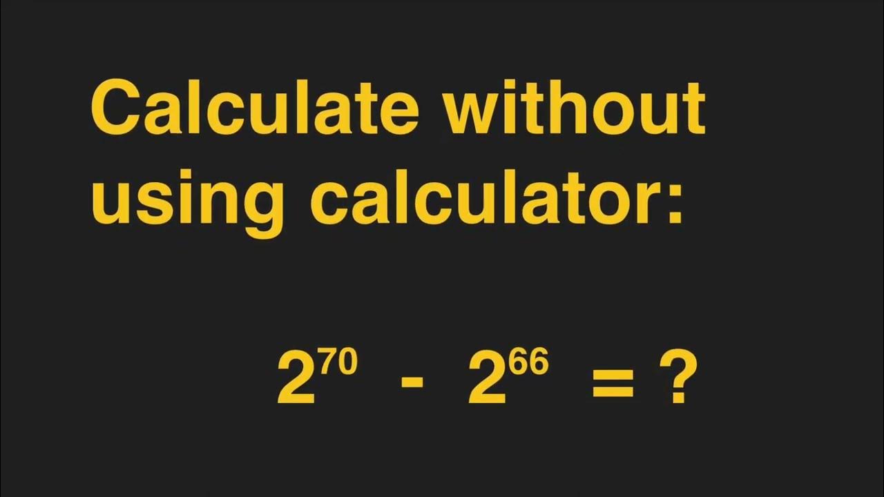 Calculate without using Calculator with Exponential Rules - YouTube