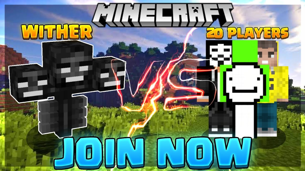 20 Players Vs 20 Wither Live #minecraft - YouTube