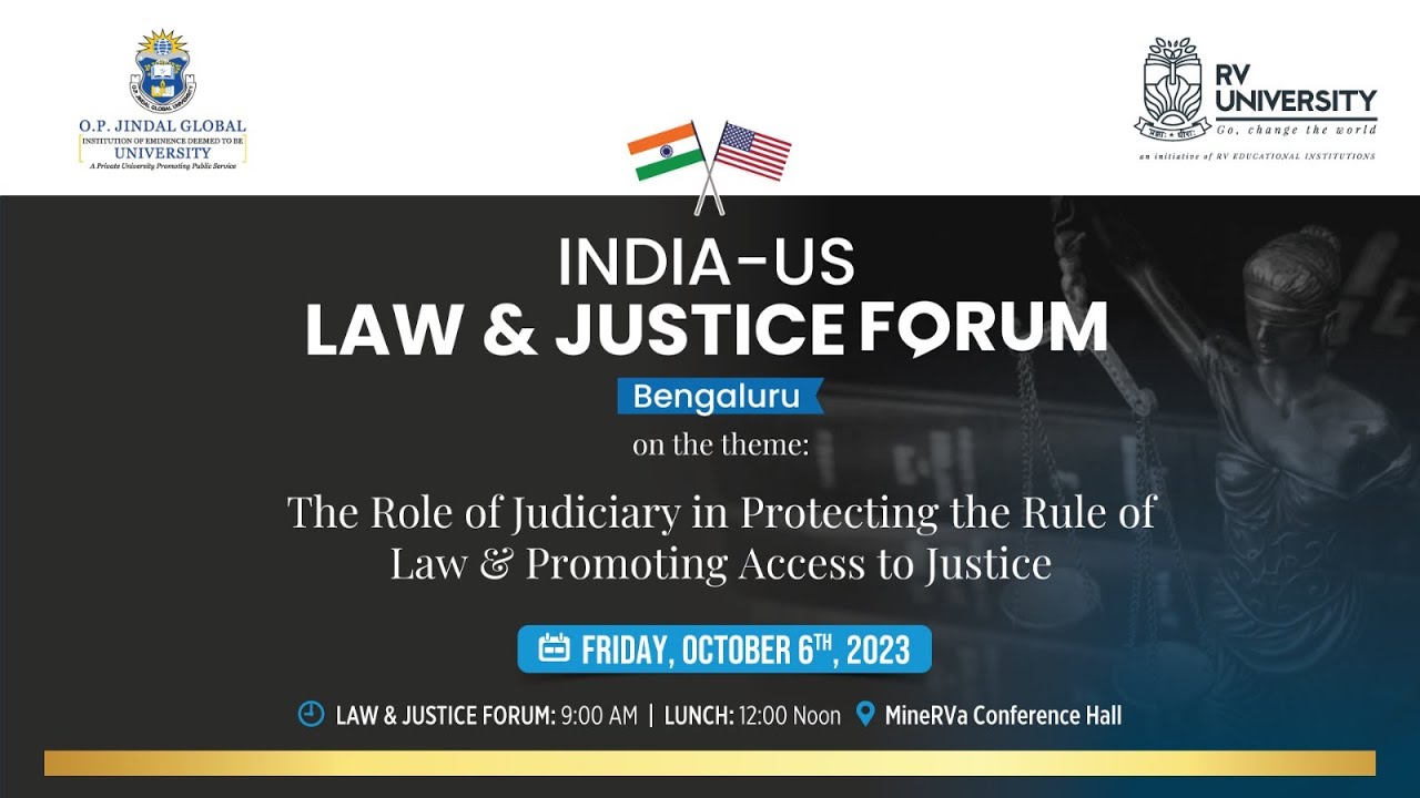LIVE | INDIA-US LAW & JUSTICE FORUM | RV UNIVERSITY - YouTube