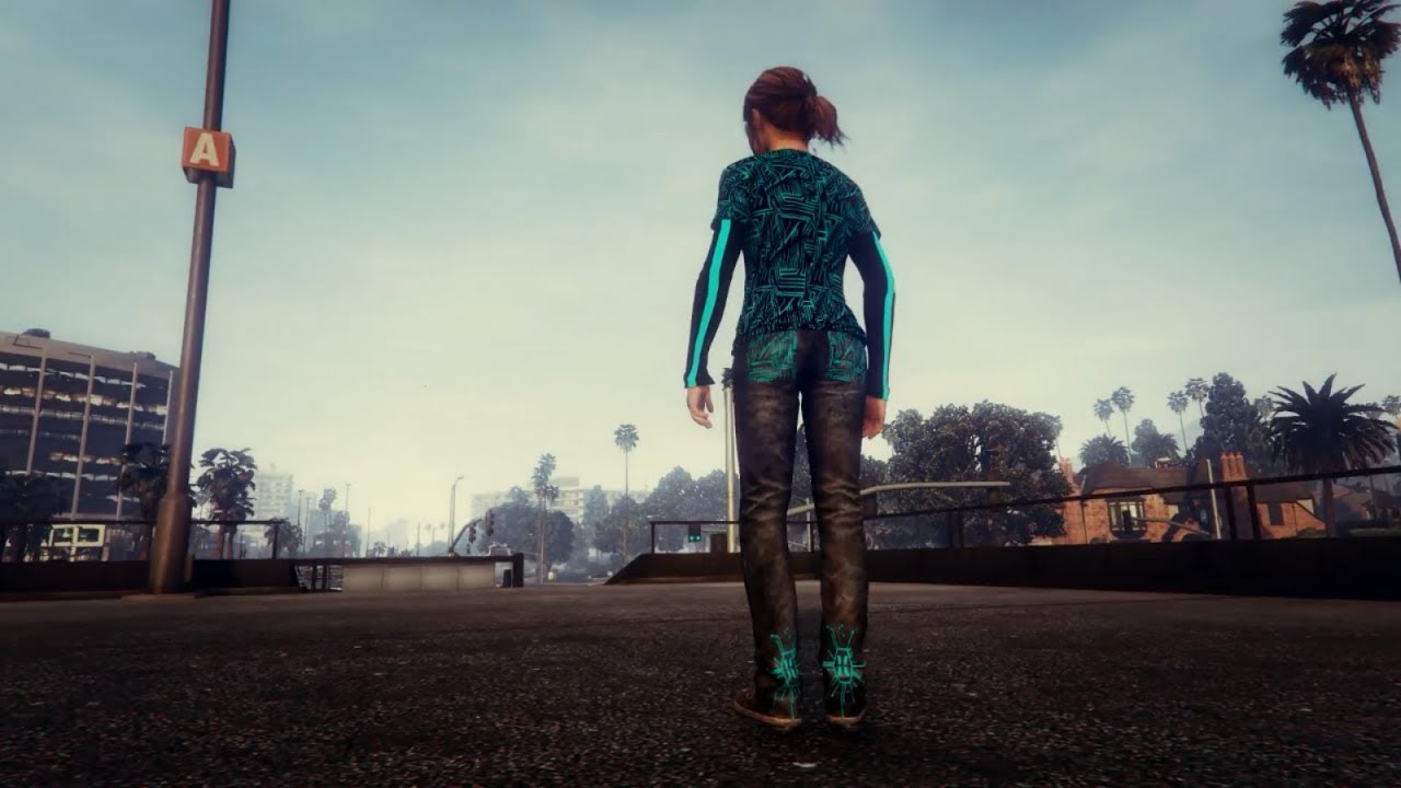 GTA 5 - Ellie Modded Outfit: Cyberpunk (The Last Of Us Mod) - YouTube