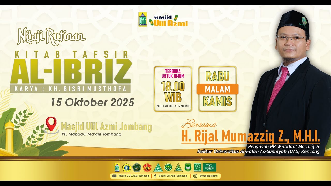 Pengajian 22-10-2025 | Kitab Tafsir Al-Ibriz Karya KH. Bisri Musthofa ...