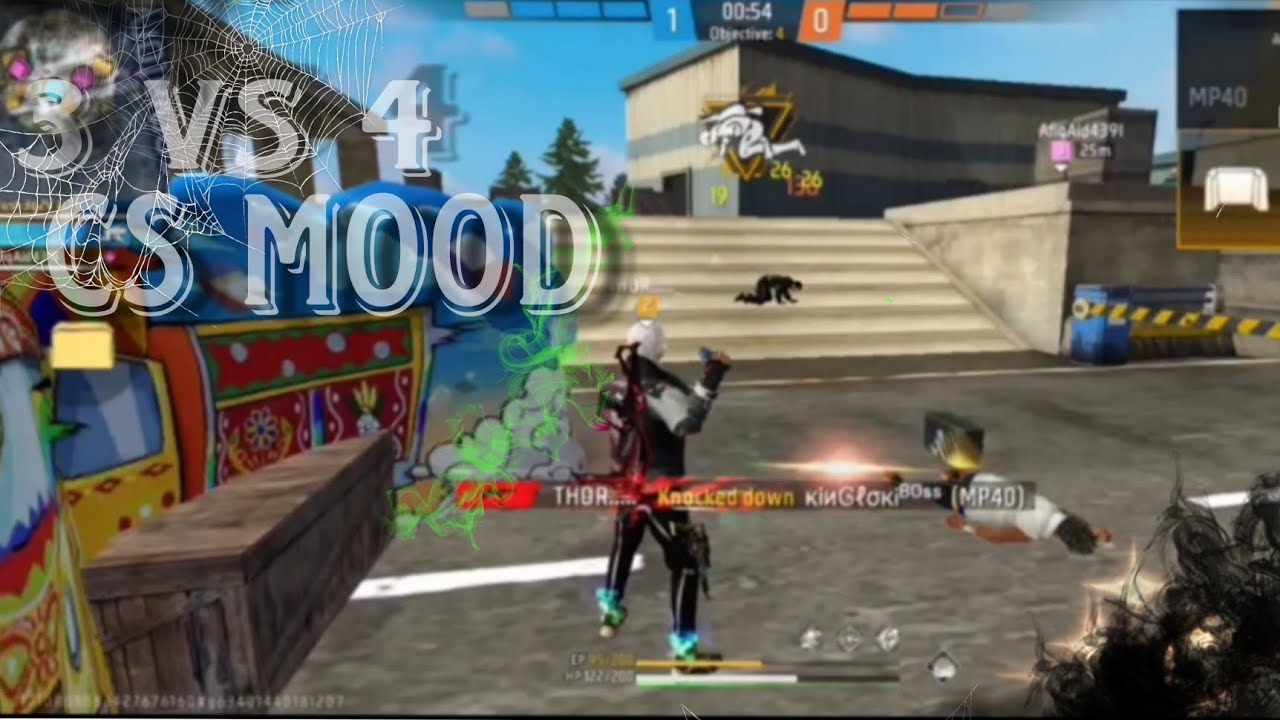 3 Vs 4 CS Mood 😱 Free Fire Max #ff #freefire @Bloodygamingff - YouTube