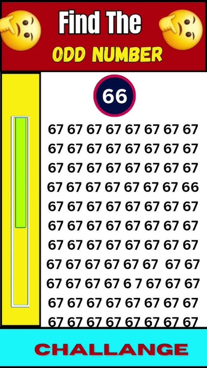 Find the Odd Number Odd Number Out Number Puzzle |Optical illution😜 # ...