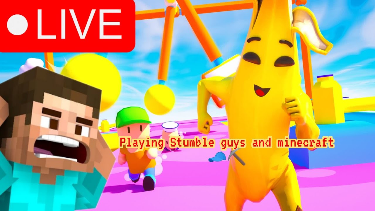 Playing Stumble Guys New Update😍& Finding Village In Minecraft - YouTube