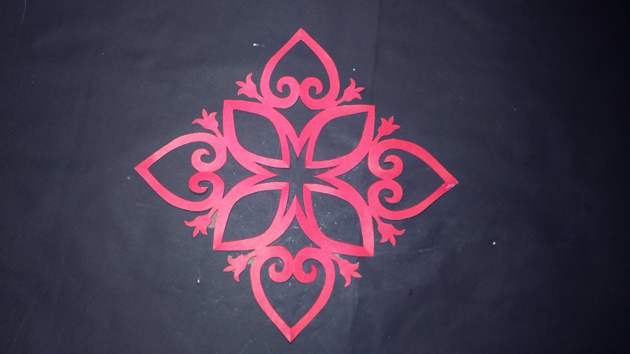 Paper Cutting for Decoration-How to make paper flower design cutting ...