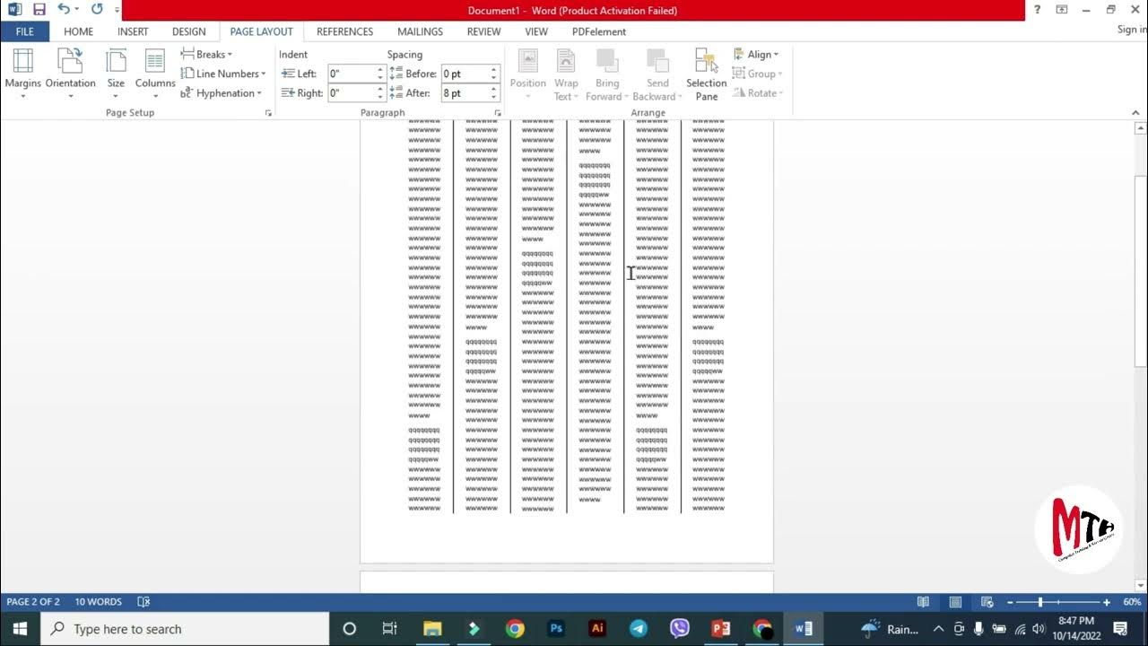 Computer Basic Course (7) How Split Column in Word - YouTube