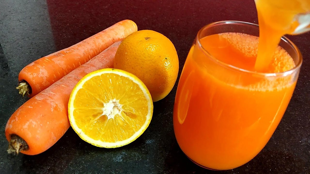 Como fazer suco de laranja com cenoura - YouTube
