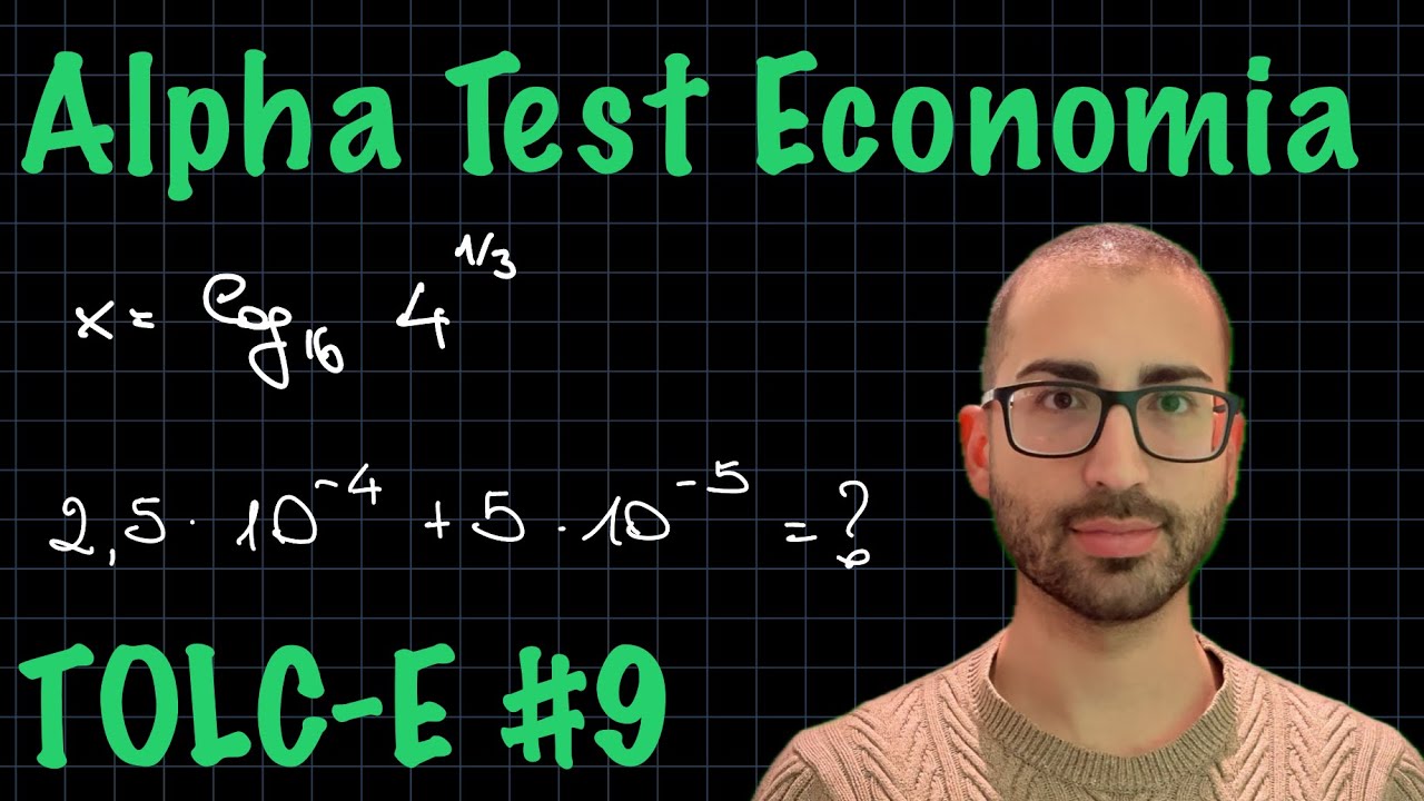 TOLC-E - Matematica #9 | Alpha Test Economia RadicediPiGreco - YouTube