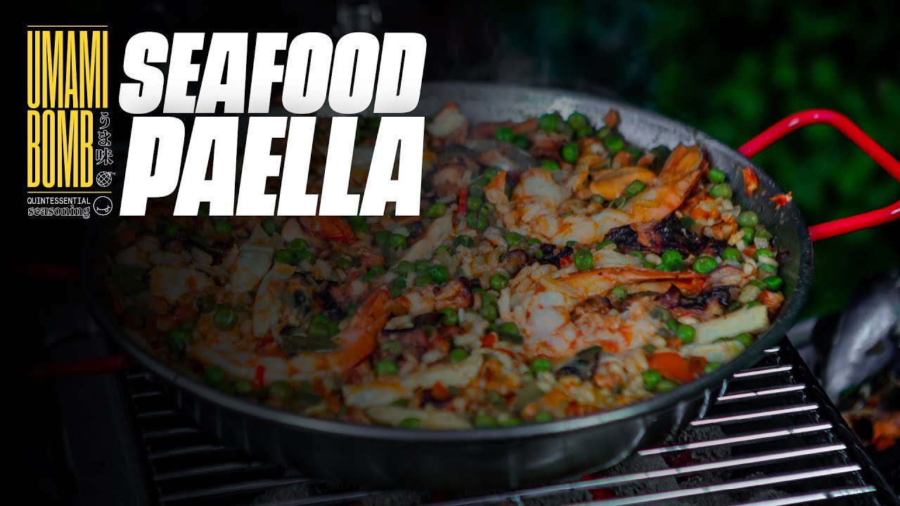 Seafood Paella on the Weber Go Anywhere - YouTube
