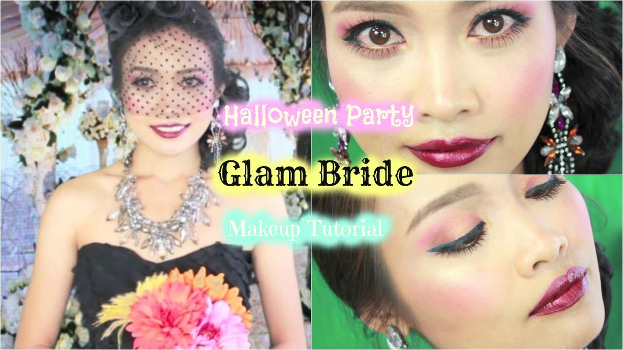 Halloween Party Glam Bride Makeup Tutorial - YouTube