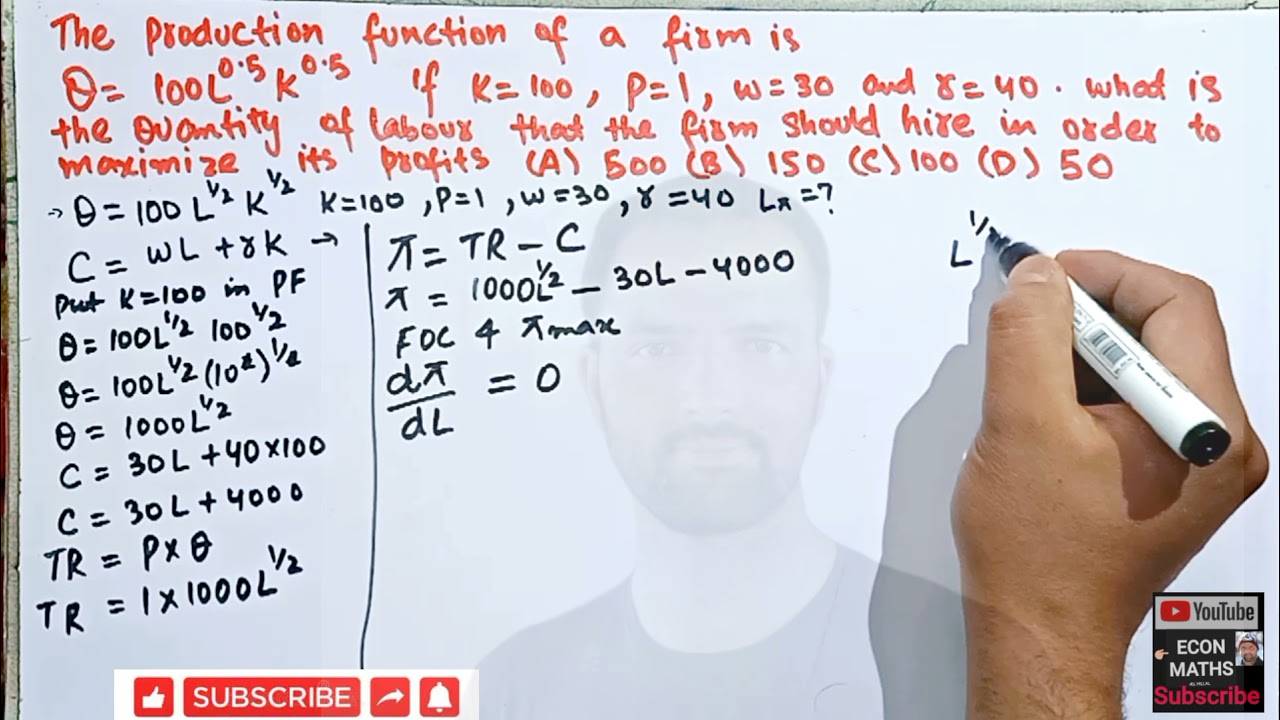 Finding the value of labour that maximizes the profits from a ...
