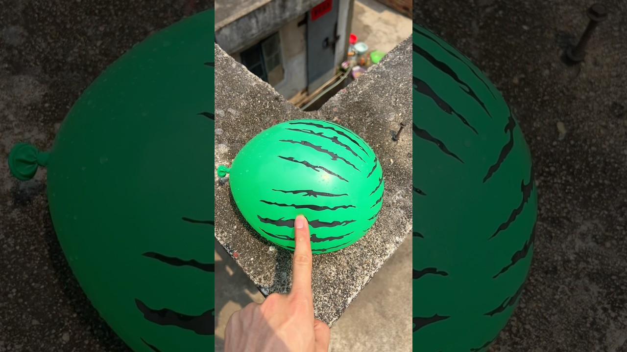 Experiment: Will a water balloon explode if it rolls down from a tall ...