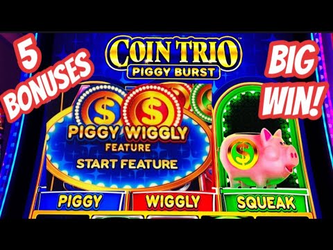 Bonus After Bonus on Coin Trio Piggy Burst Slot at $5/bet #highlimit # ...