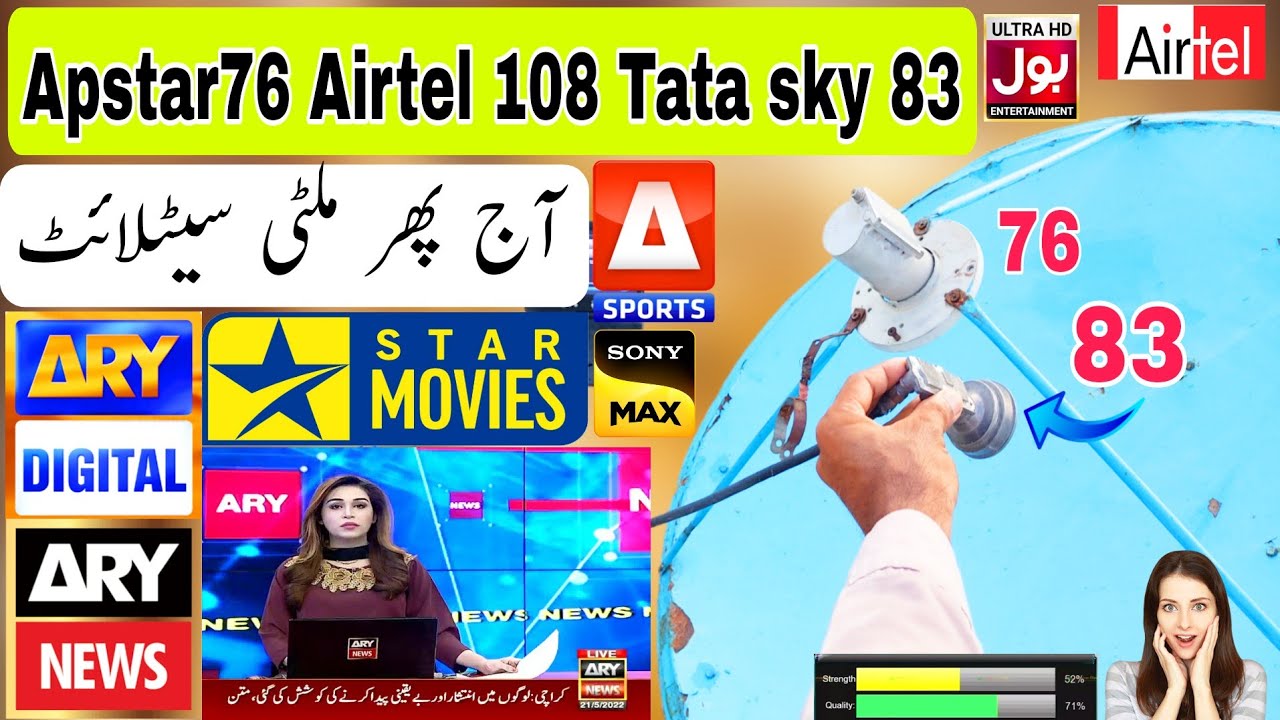 Apstar 76 Airtel 108 Tata sky 83 |How To Set Apstar 76 Dish Settings ...