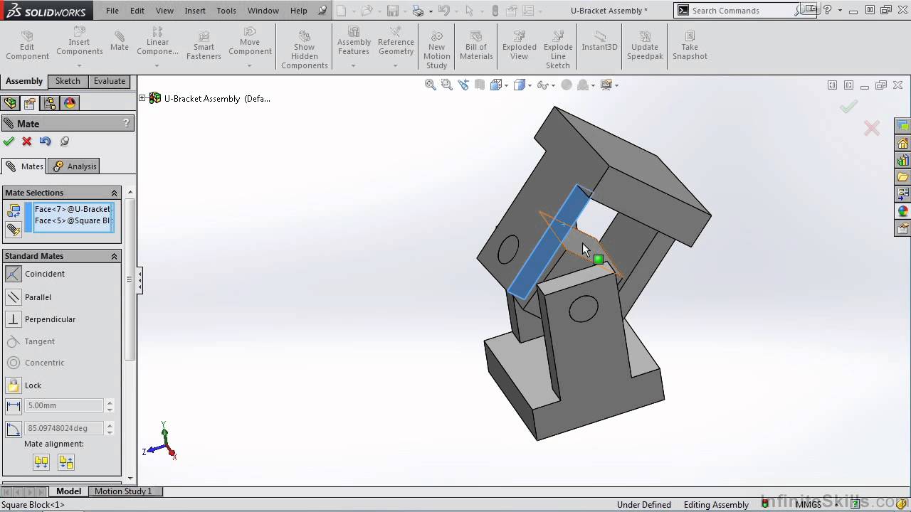 07 Intermediate Assemblies 02 Angle Mate - YouTube