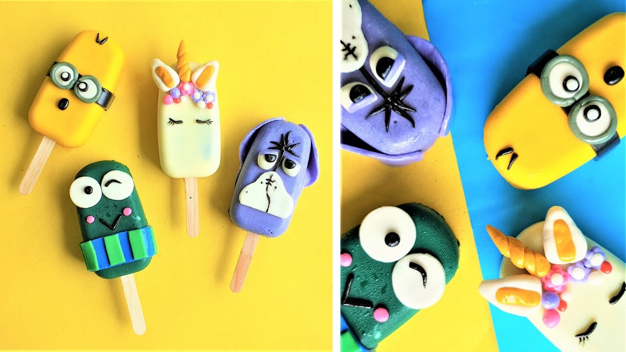 Cartoon Cakesicles (Cake Popsicles) Cute Designs! - YouTube