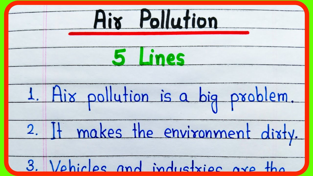 5 lines on Air Pollution essay in English | Air pollution 5 lines essay ...