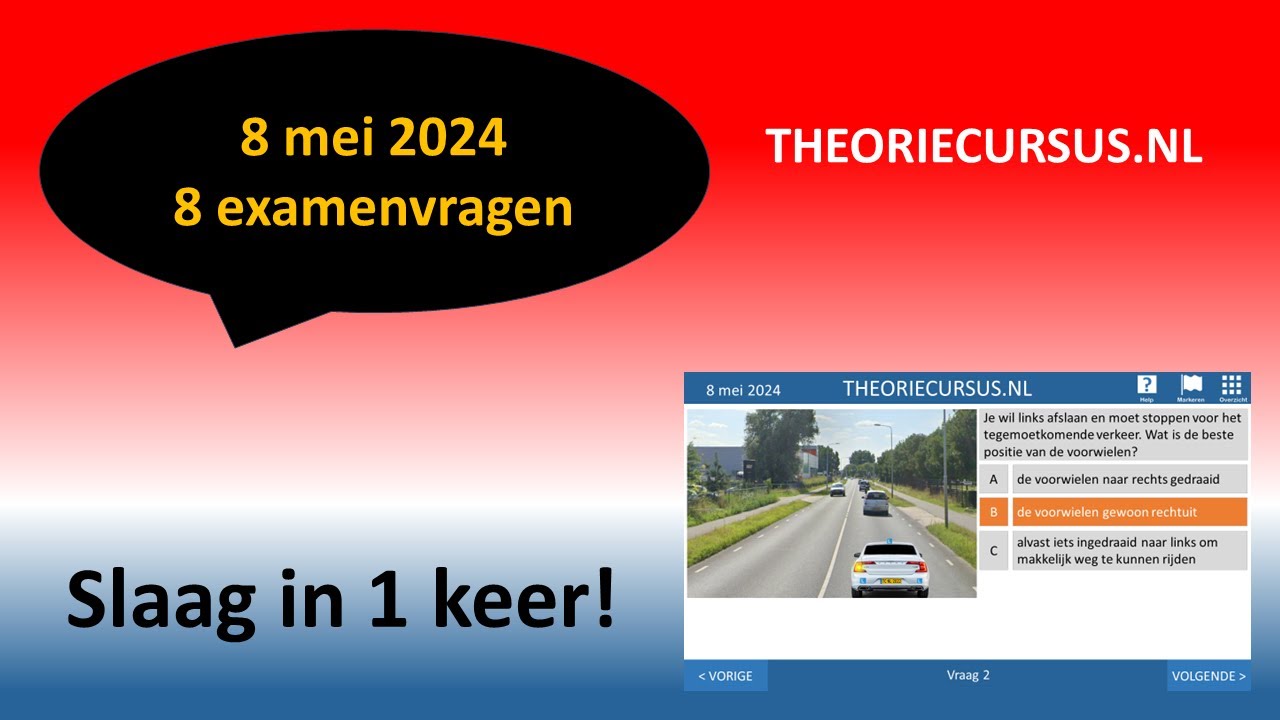 Autotheorie | 8 examenvragen | Inzicht | Tegenliggers | Berm | Tractor ...