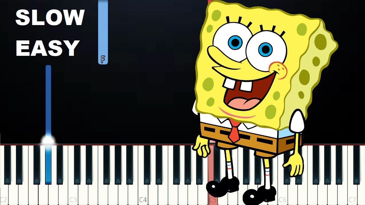 Spongebob Ending Credits Slow Easy Piano Tutorial Youtube
