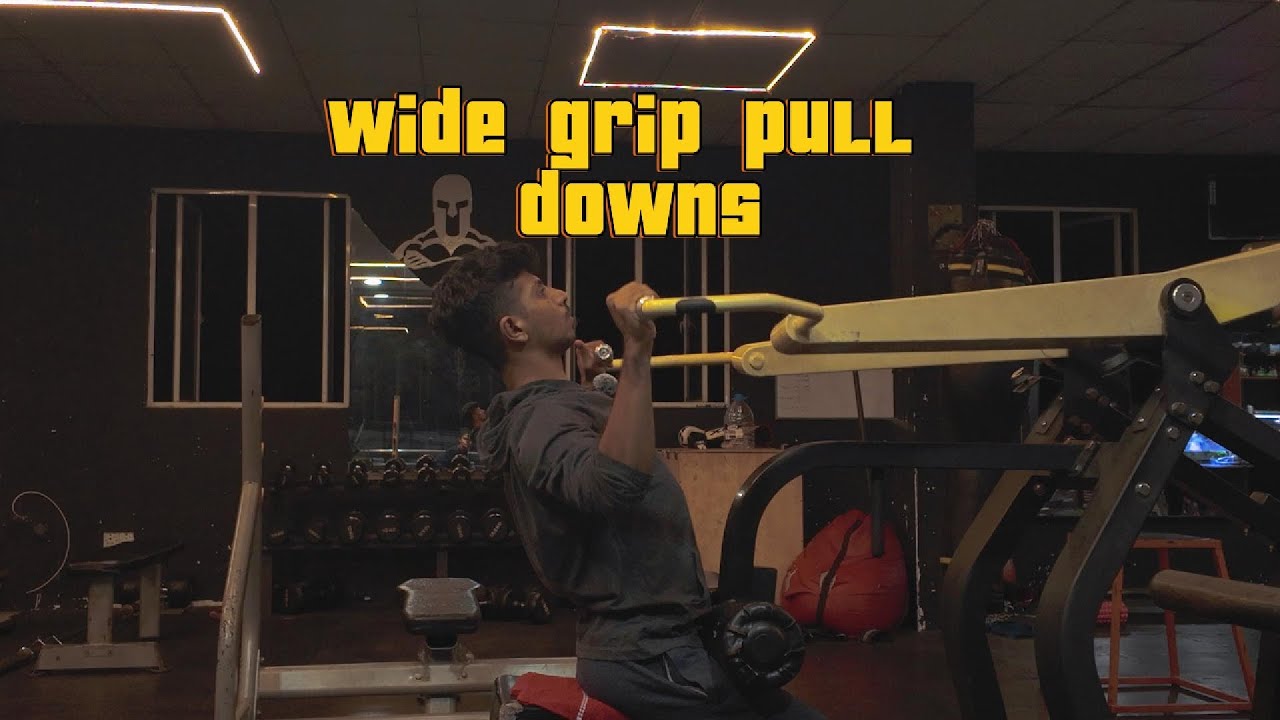 wide grip pull downs - YouTube