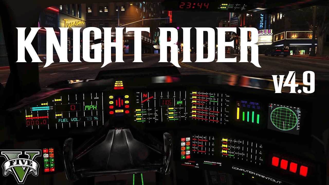 GTA 5 Knight Rider Mod v4.9 - Full Mod Showcase (KITT Dashboard 4K ...