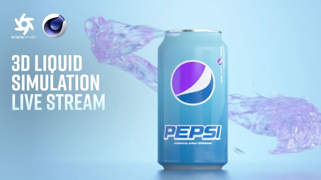 3D Liquid Motion Graphics Live | C4D, Octane, Realflow - YouTube