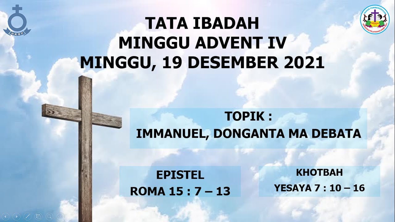 Ibadah Kedua Minggu Advent IV, Minggu, 19 Desember 2021 - YouTube