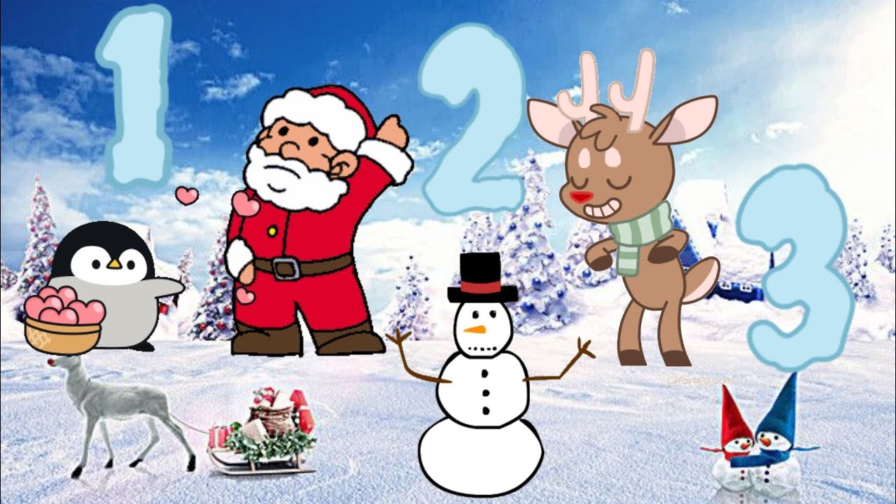 1 To 10 Numbers Learning Video📖|Happy 😄Winter🌨️ Numbers🔢|Christmas 🎅 ...
