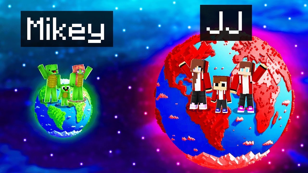 Mikey Family TINY Planet vs JJ Family GIANT Planet Survival Battle in ...